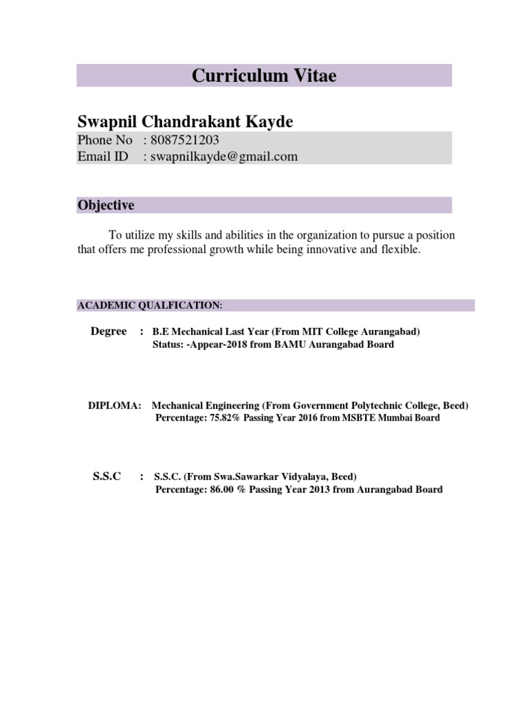 Swapnil Resume | PDF | Learning
