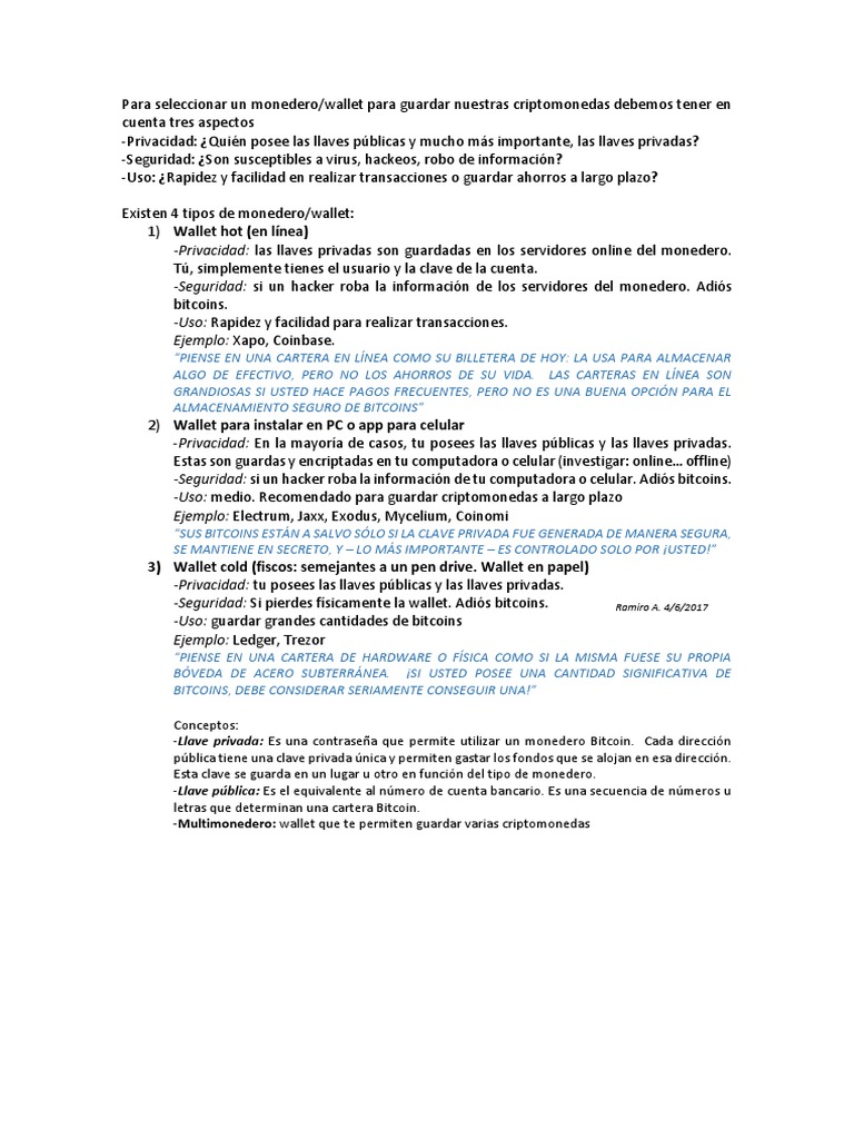 Tipos de Wallet | PDF | Bitcoin | Informática