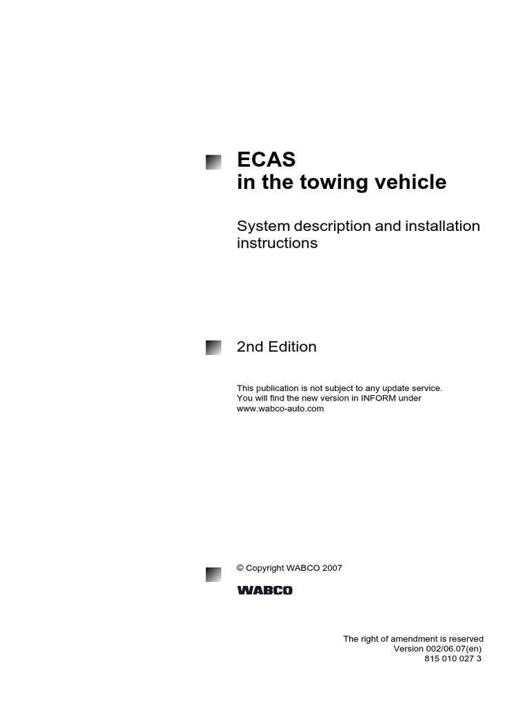 Ecas For Trucks 8150100273 PDF | PDF | Suspension (Vehicle) | Axle