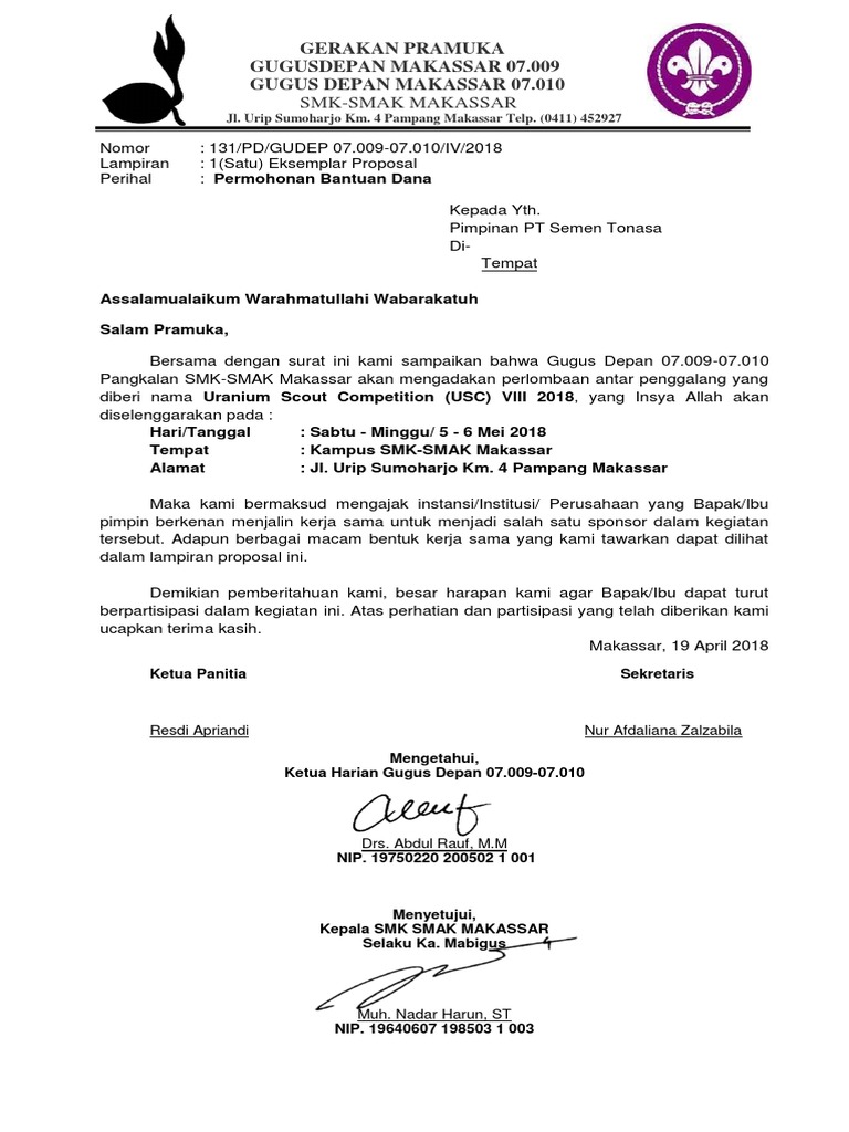 Surat Permohonan Yang Sudah Di TTD Scan | PDF