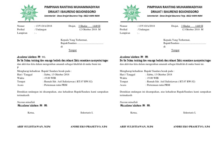 Pimpinan Ranting Muhammadiyah | PDF