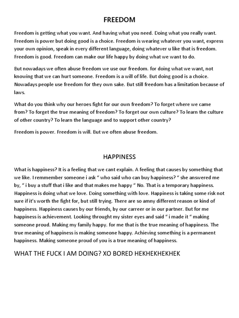 Freedom | PDF | Happiness | Cognitive Science