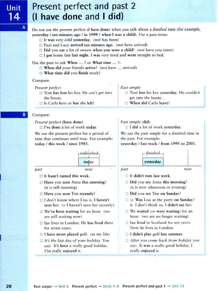 Present Perfect and Past Simple 2 | PDF | Cognitive Science | Language ...