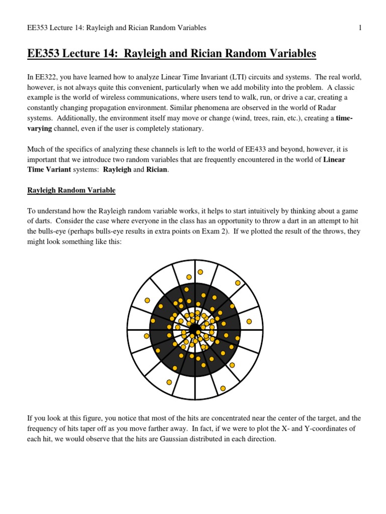 Lecture 14 - Rayleigh and Rician RV | PDF | Mean | Probability Density ...