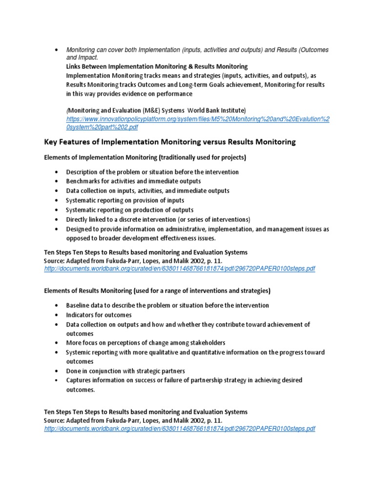 Implementation and Results Monitoring Guide | PDF