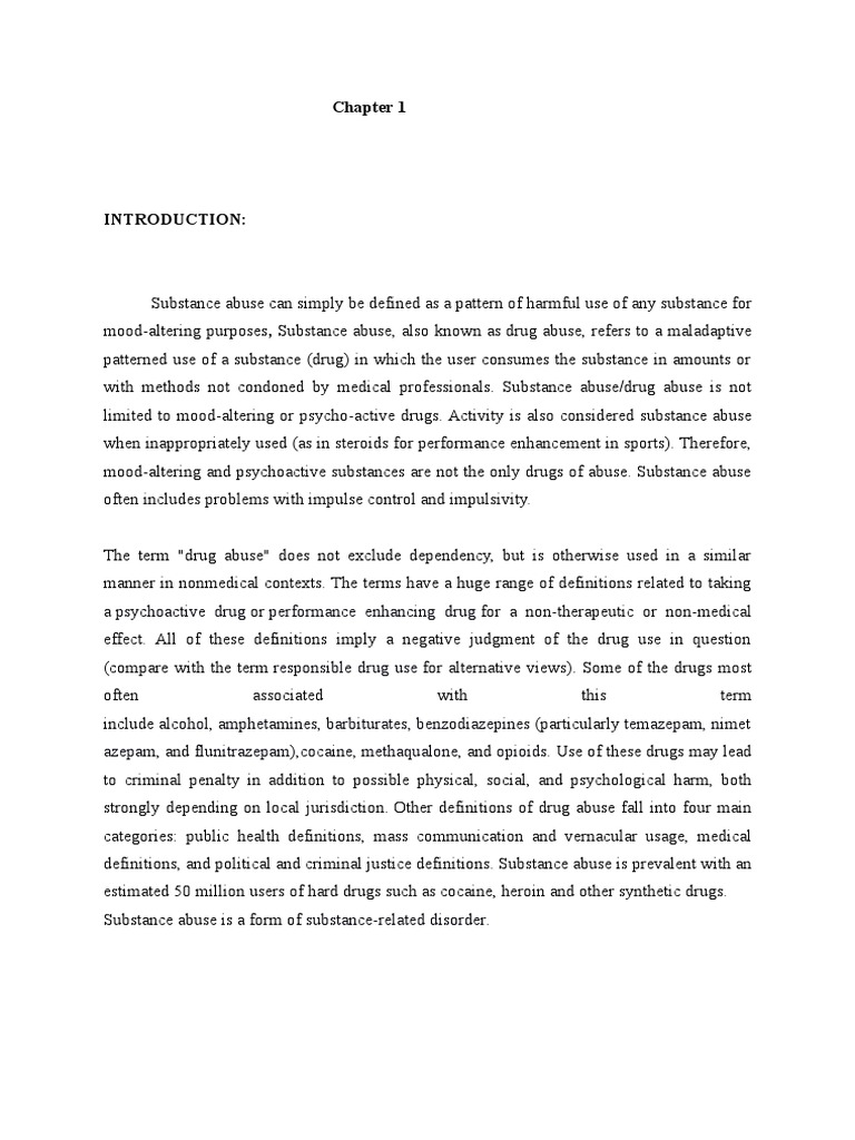 Substance Abuse Among The College Students Belonging To Naga Community ...