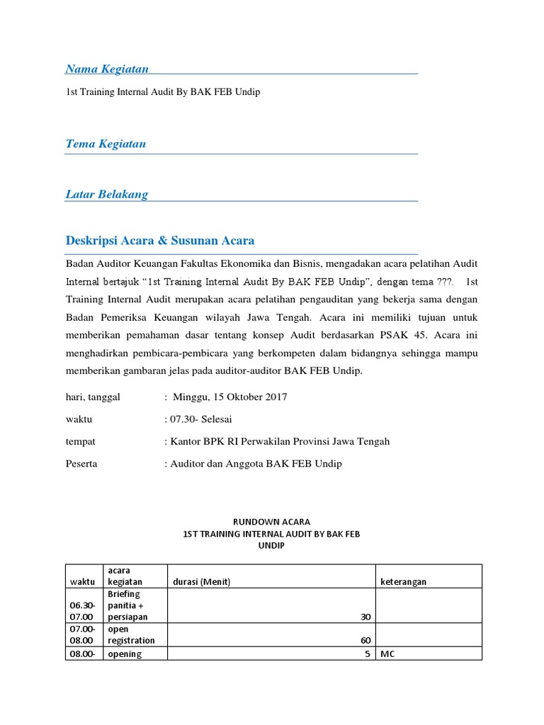 Acara Audit Internal | PDF
