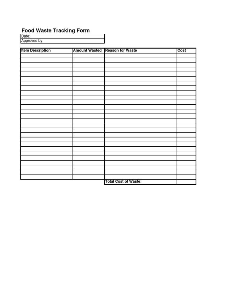 Food Waste Tracking Form | PDF
