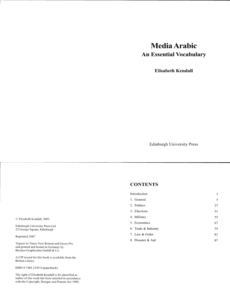 28.media Arabic An Essential Vocabulary PDF | PDF
