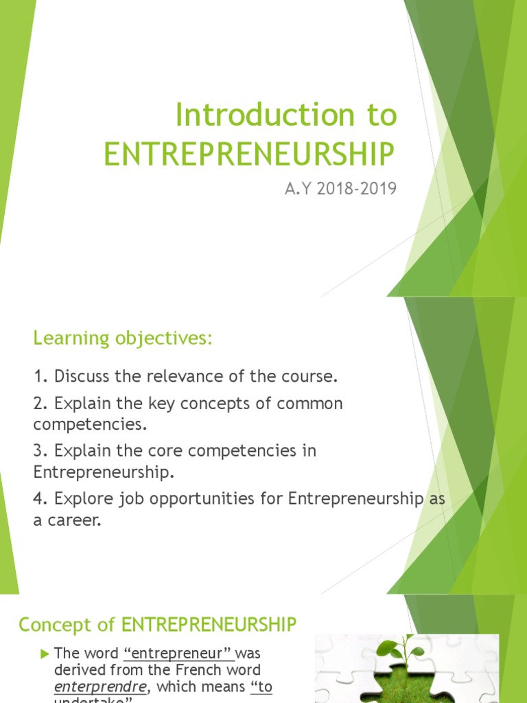 Entrepreneurship Introduction | PDF | Entrepreneurship | Innovation
