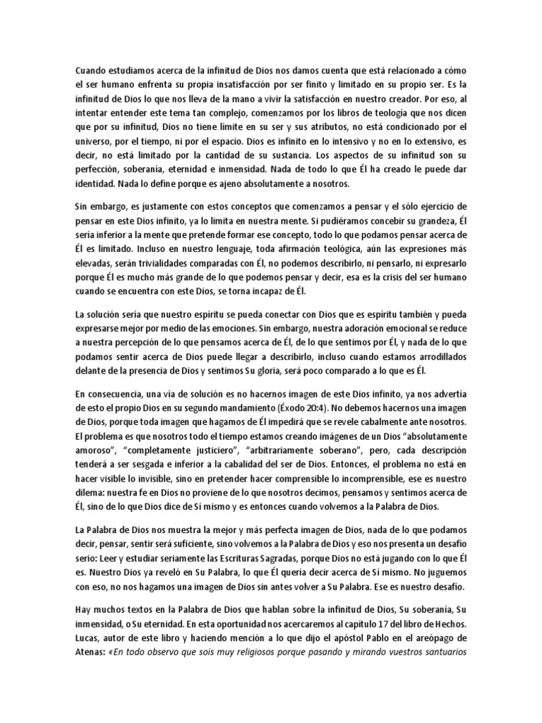 La Infinitud de Dios | PDF | Dios | infinito