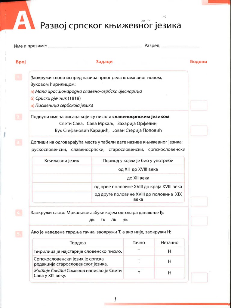 Nastavni Listovi - 8. Razred | PDF