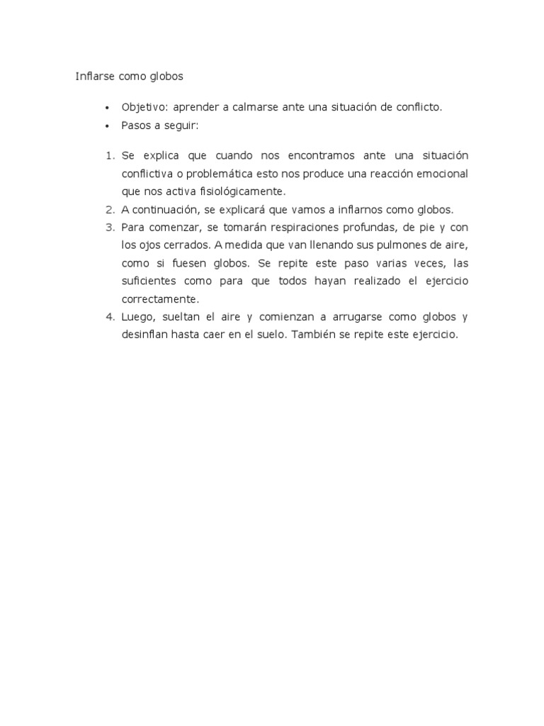 Dinamica Inflarse Como Globo | PDF | Artes del Lenguaje y Comunicación ...