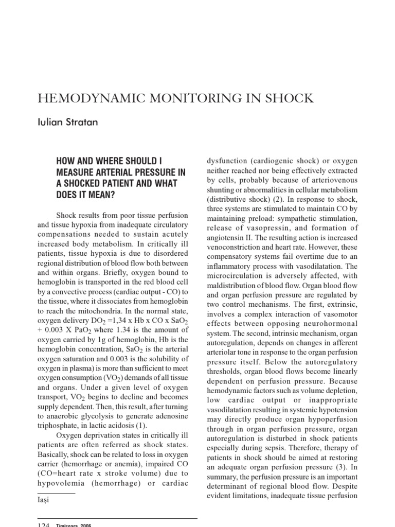 Hemodynamic Monitoring in Shock | PDF | Shock (Circulatory) | Blood ...