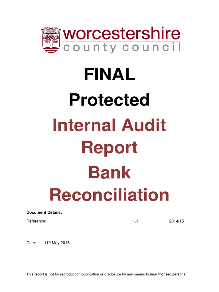 Bank Reconciliation | Internal Audit | Audit