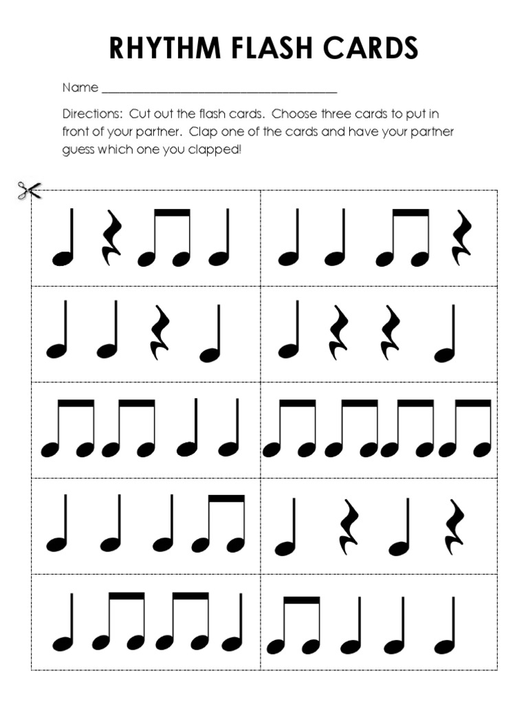 Rhythm Flash Cards | PDF