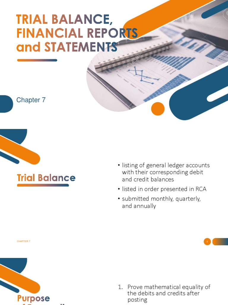 Trial Balance and Financial Statements Overview | PDF | Debits And ...