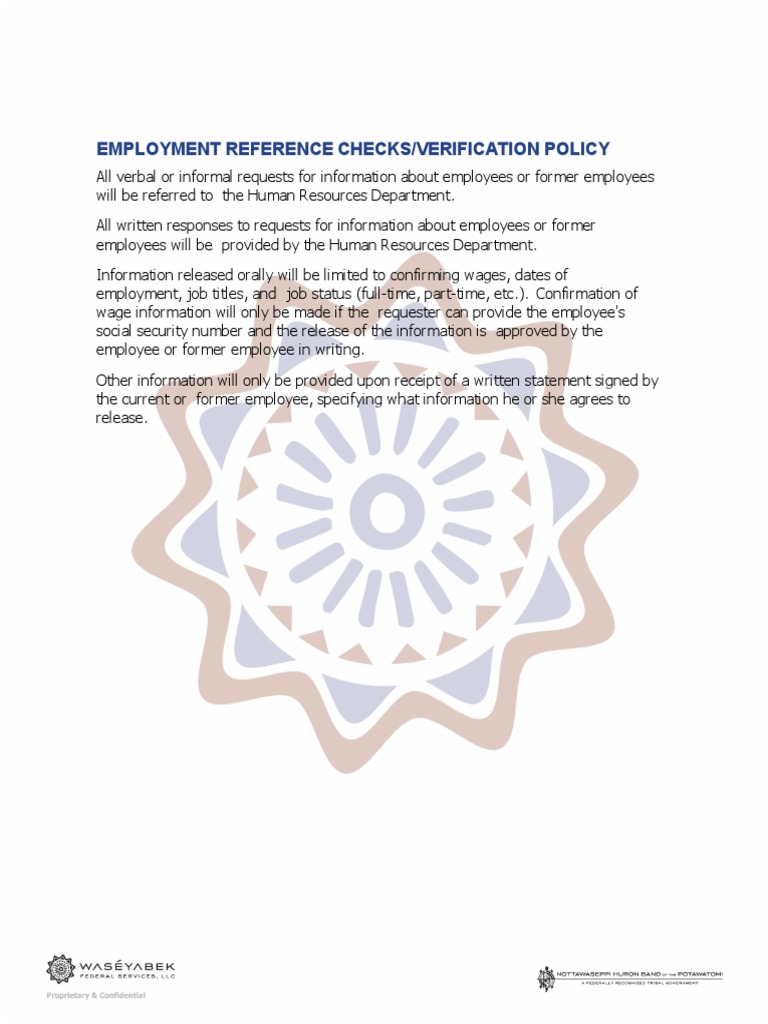 Reference Checks Policy | PDF