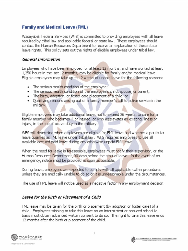 Family and Medical Leave Policy | PDF | Sick Leave | Stalking