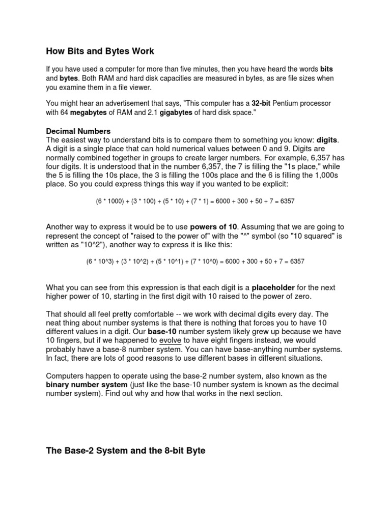 How Bits and Bytes Work | Bit | Byte