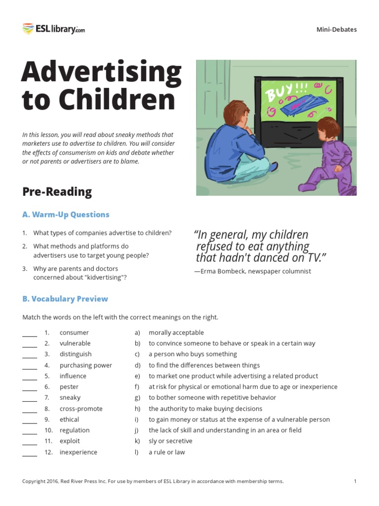Advertizing To Children | PDF | Advertising | Communication