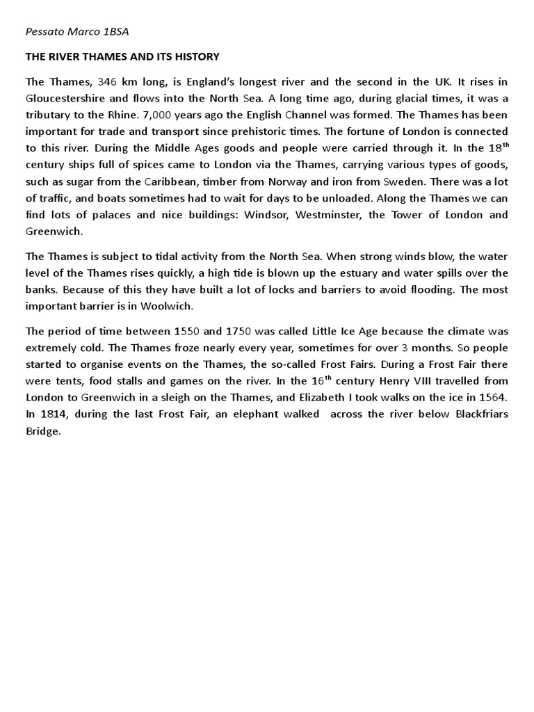 The River Tames and Its History | PDF