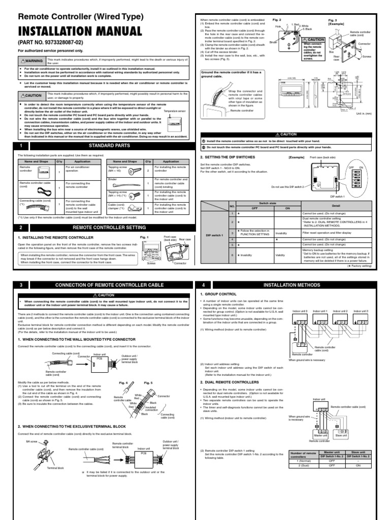Fujitsu UTY-RNBYU Wired Remote Control | Download Free PDF | Electrical ...