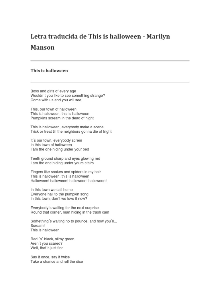 Letra Traducida de This Is Halloween | PDF | Veneration Of The Dead ...