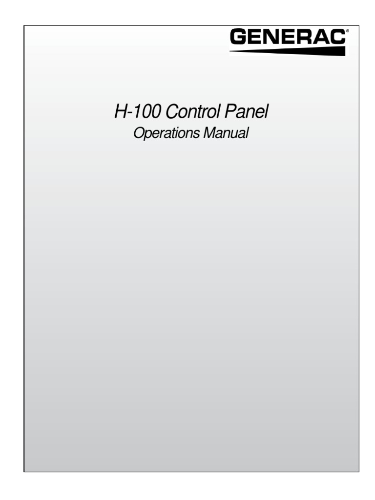 0G2837 H-100 Control Panel Operations Manual | PDF | Insulator ...