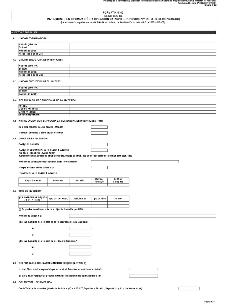 Llenado de Formato 02 - Invierte - Pe | Descargar gratis PDF | Optimización Matemática | Business