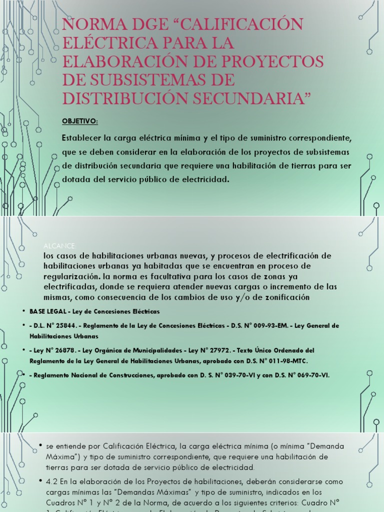 Norma DGE | PDF | Ingenieria Eléctrica | Electricidad