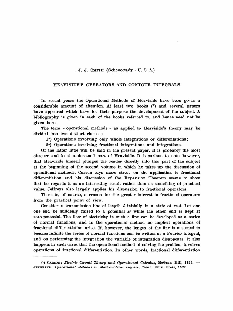 Heaviside's Operators and Contour Integrals | PDF | Integral | Series ...