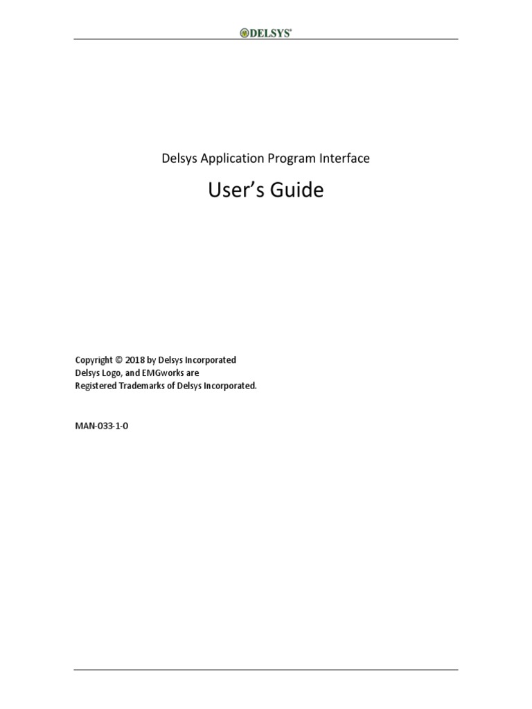 Delsys API | PDF | Application Programming Interface | Application Software