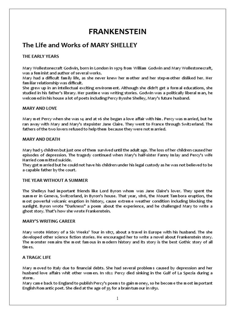 Frankenstein - Mary Shelley - Edizione Liberty | Download Free PDF ...