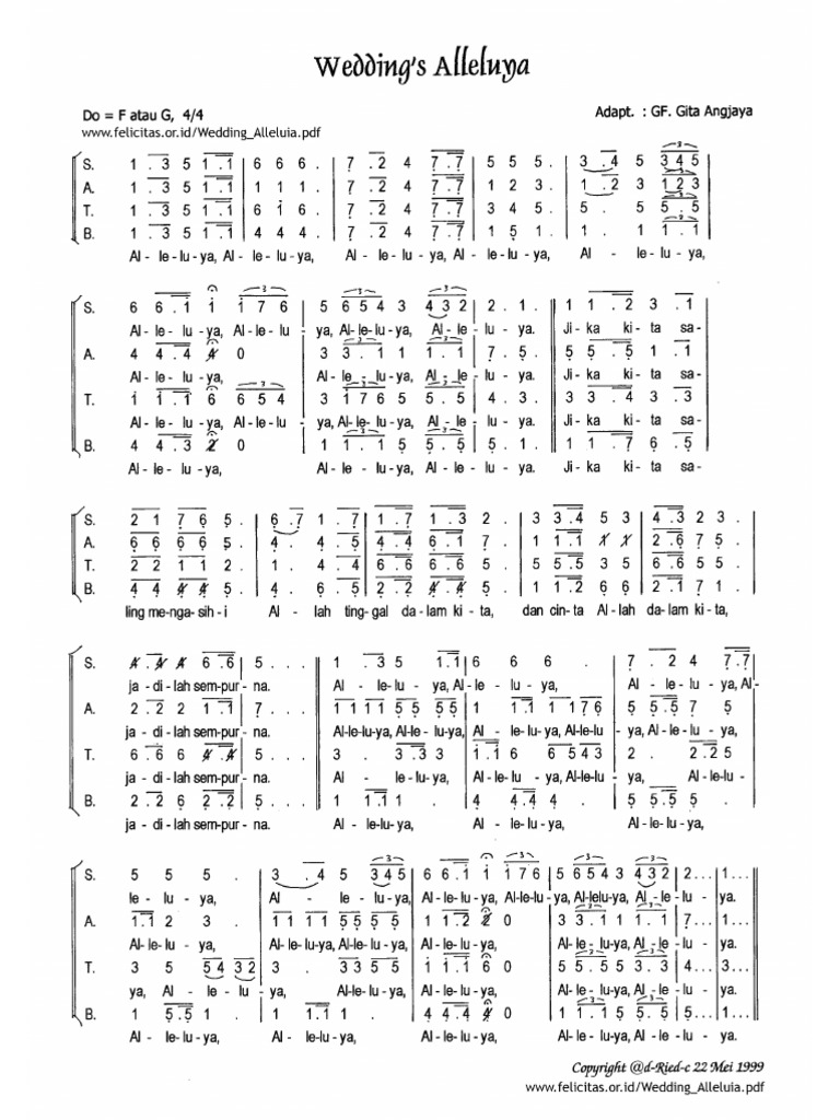 Wedding Alleluya Partitur SATB PDF | PDF