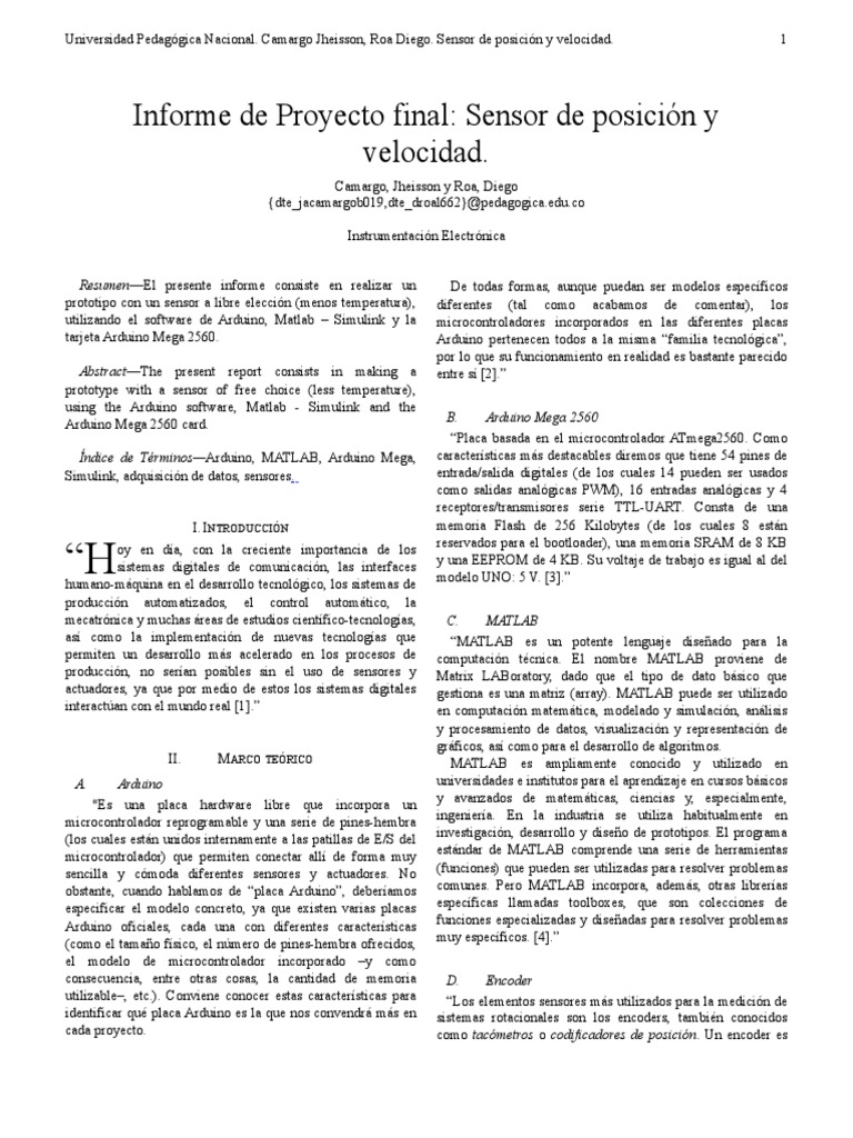Informe de Proyecto Final | PDF | Matlab | Microcontrolador