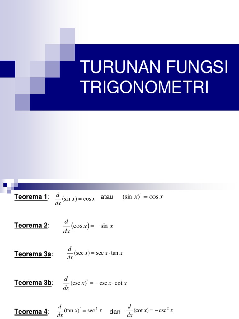 Turunan Fungsi Trigonometri | PDF