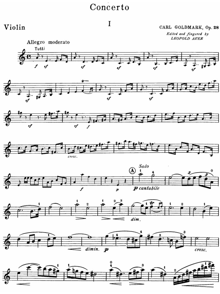 Goldmark Violin Concerto | PDF