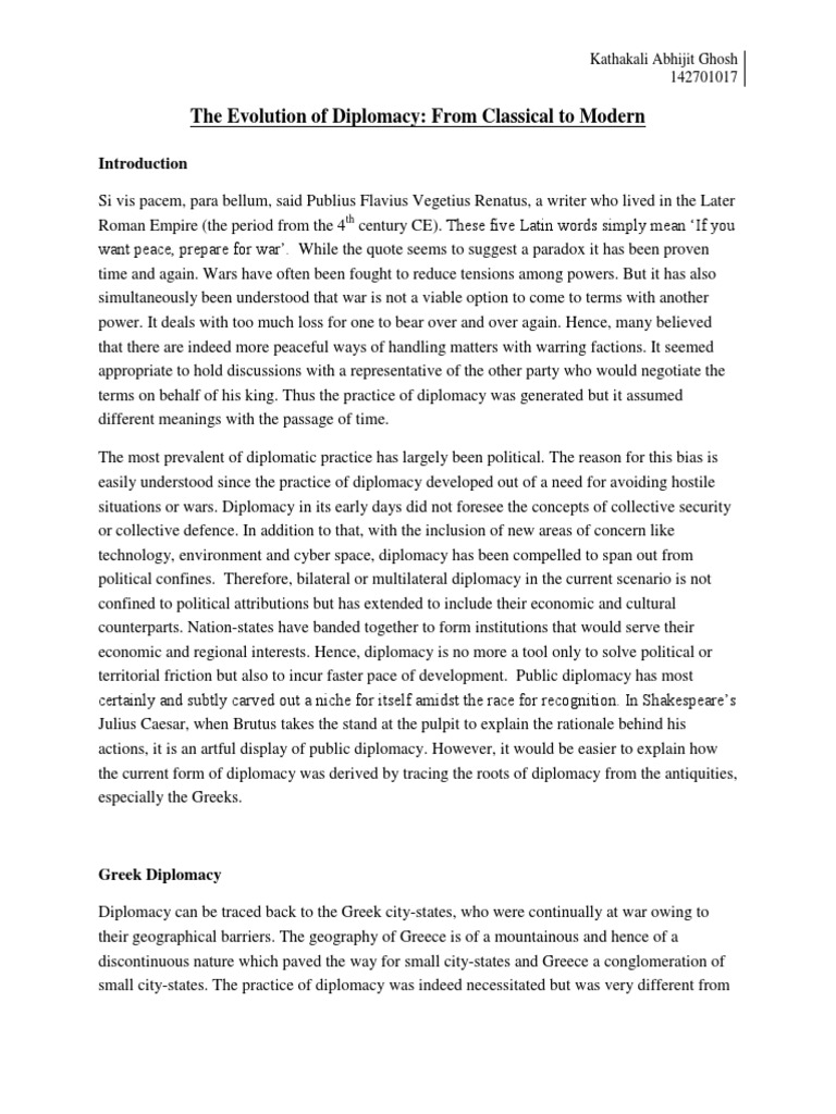 Evolution of Diplomacy: Greek to Roman | PDF | Byzantine Empire | Diplomacy