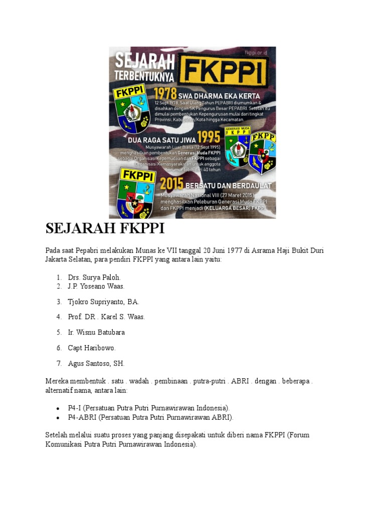 Sejarah Fkppi | PDF