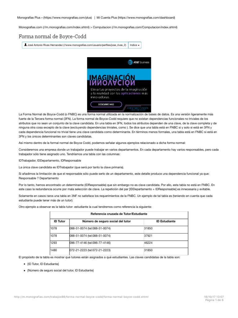 Forma Normal de Boyce-Codd | PDF | Datos de computadora | Gestión de ...