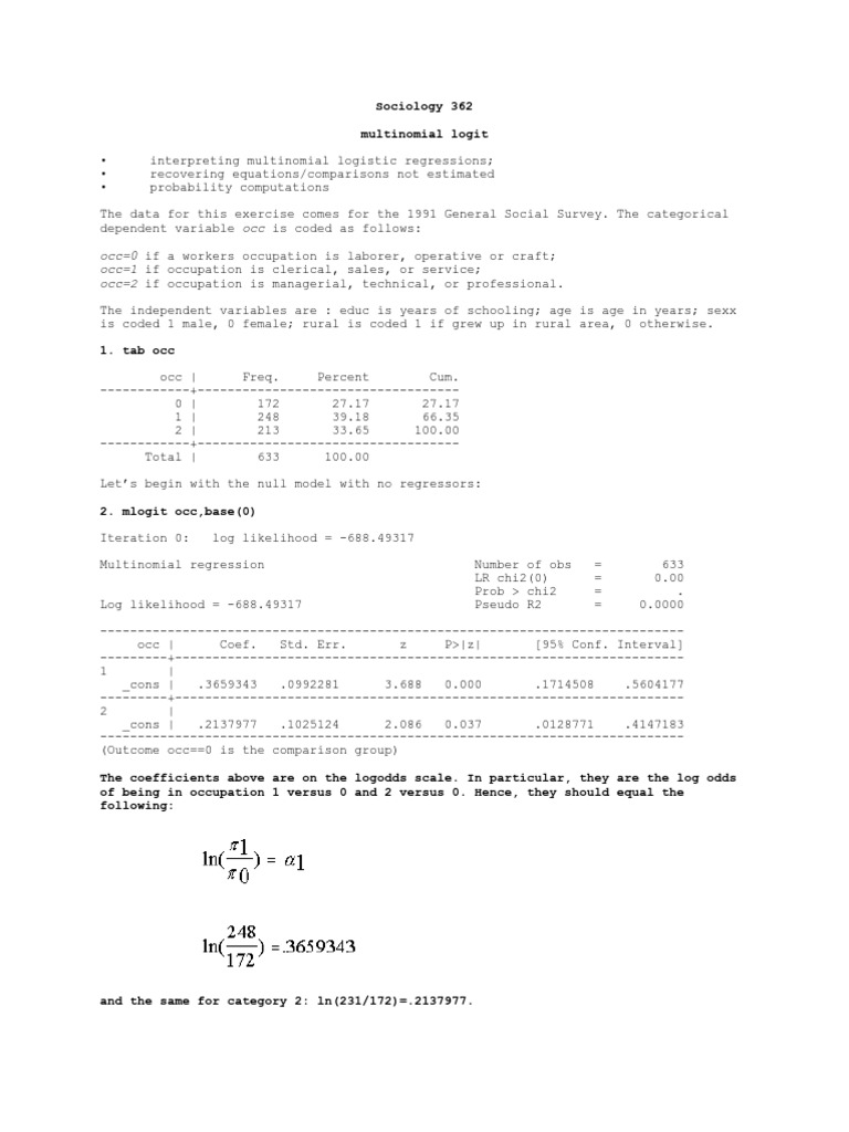 Mlogit 2004 Pdf Logistic Regression Regression Analysis 0444