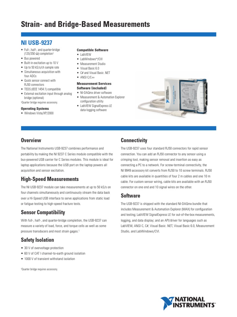Ni Usb9237 | PDF | Electrical Connector | Technical Support