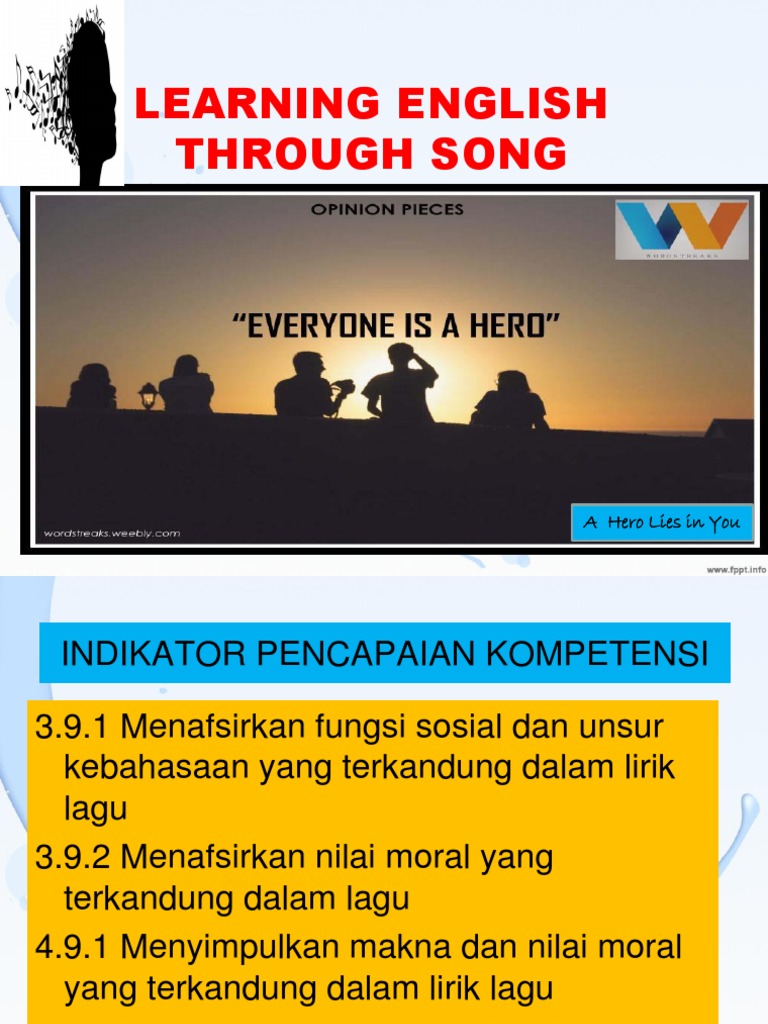 Learning English Through Song: A Hero Lies in You | PDF | Songs | Song ...