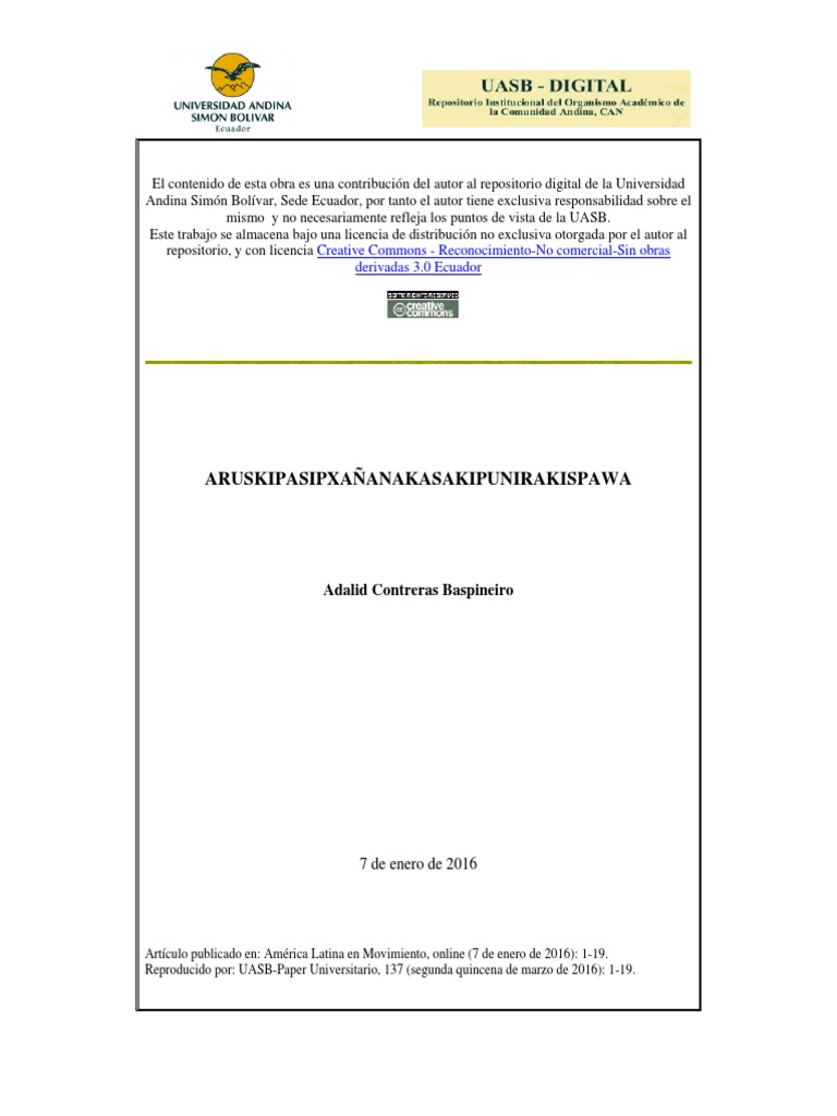 Comunicaci N y Vivir Bien (Adalid Contreras) | PDF | Comunicación ...