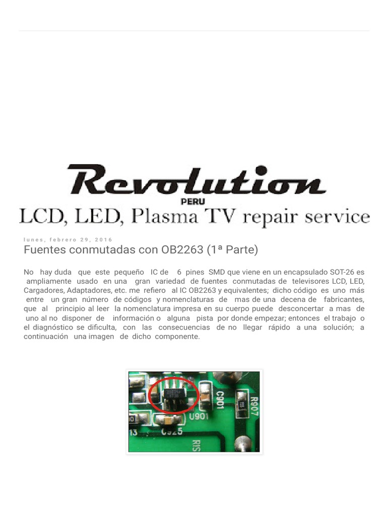 Guía de IC OB2263 en Fuentes Conmutadas | PDF | Información | Ciencias ...