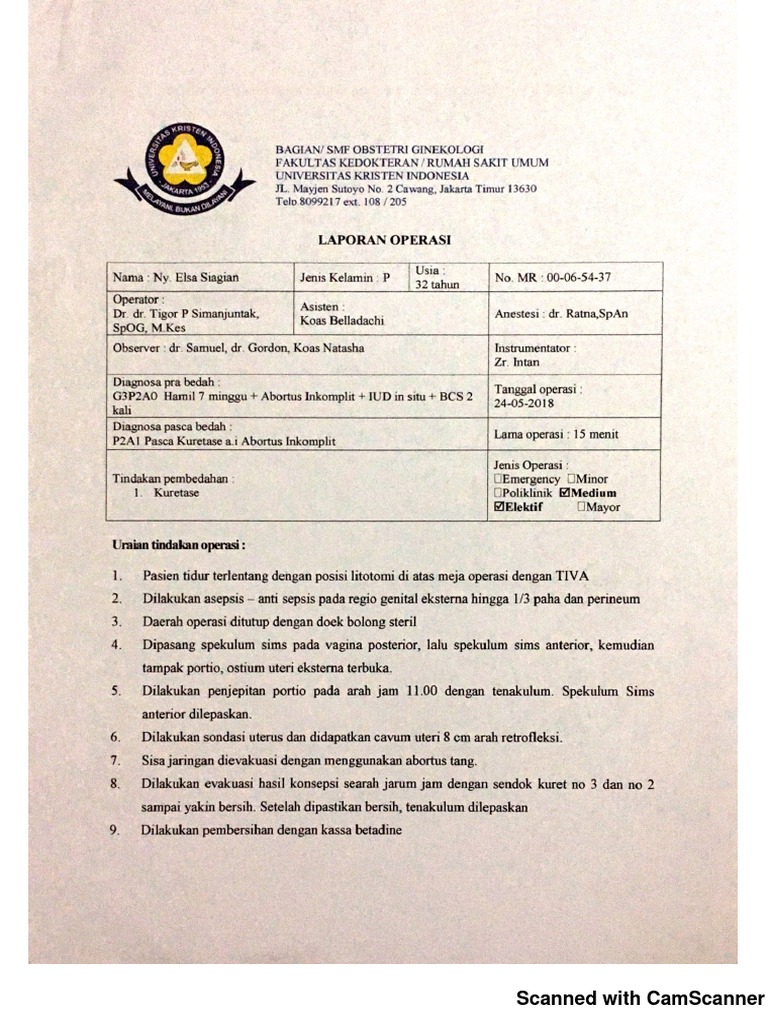 Laporan Ok Obsgyn | PDF