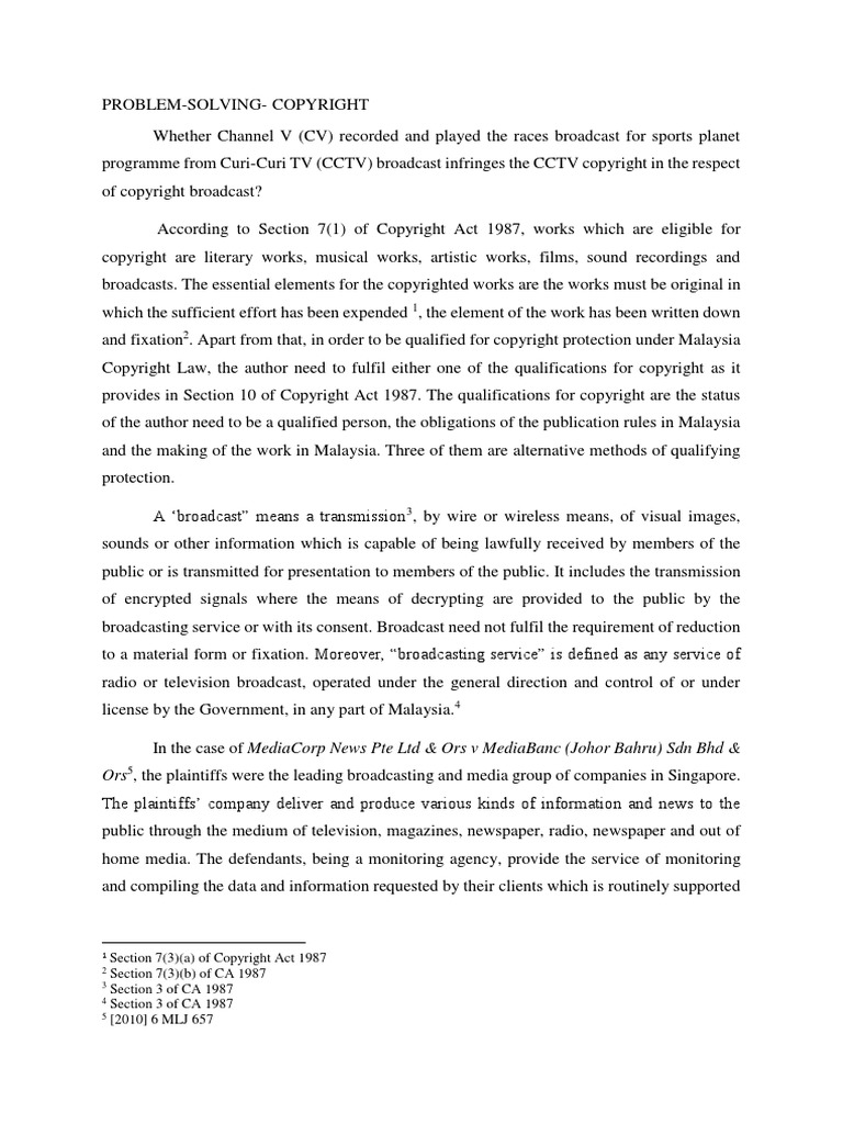 Copyright Infringement in Broadcasting | PDF | Copyright | Broadcasting