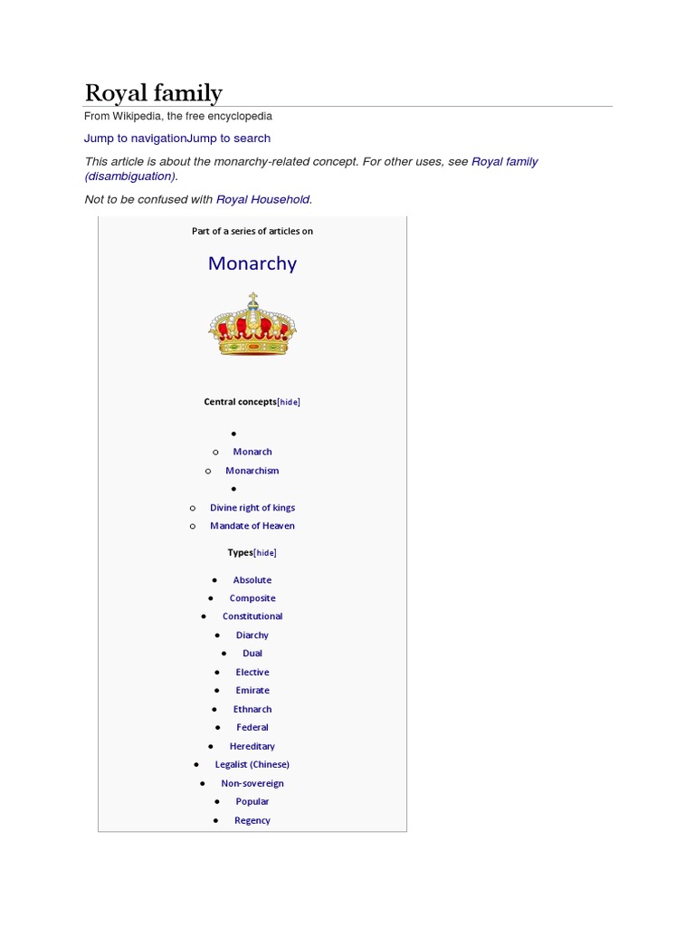 Royal Family: Monarchy | PDF | Nobility | Oligarchy