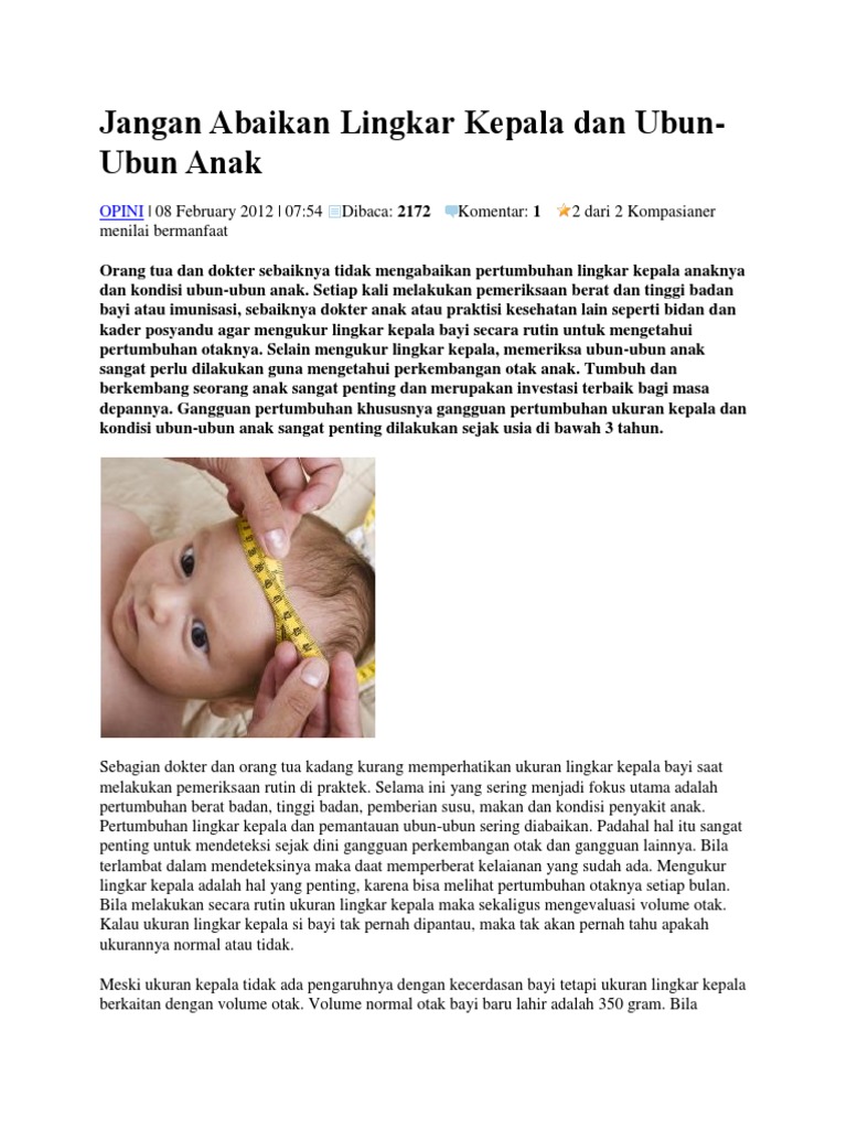 Ukuran Kepala Bayi | PDF